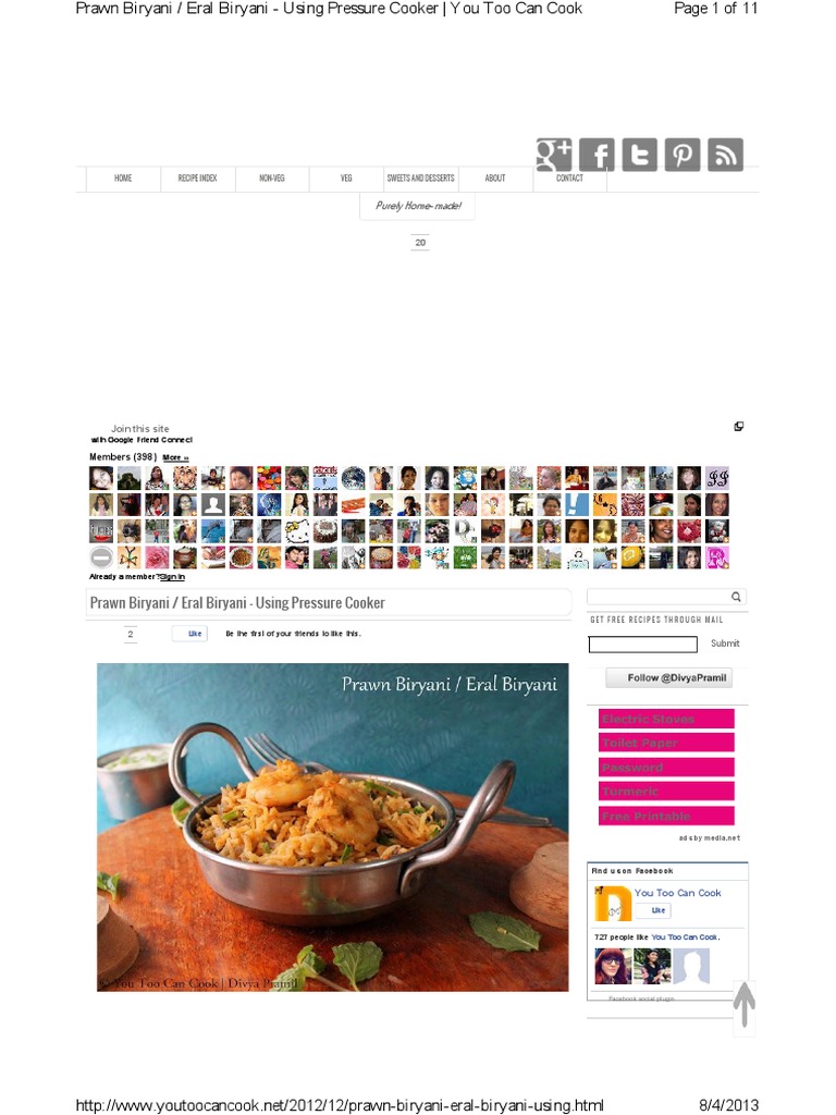 Prawn Biryani Eral Biryani PDF | PDF | Curry | Food And Drink