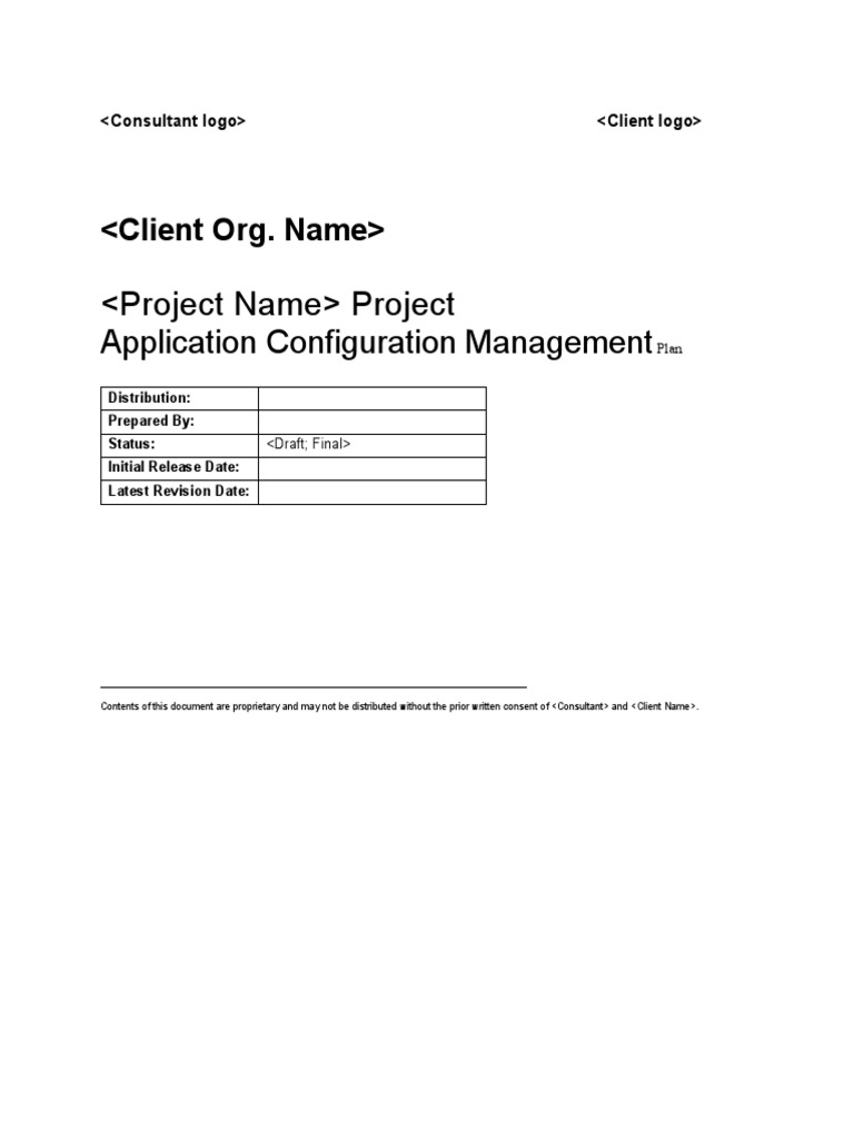 Project Configuration Management Plan Template | PDF | Version Control ...