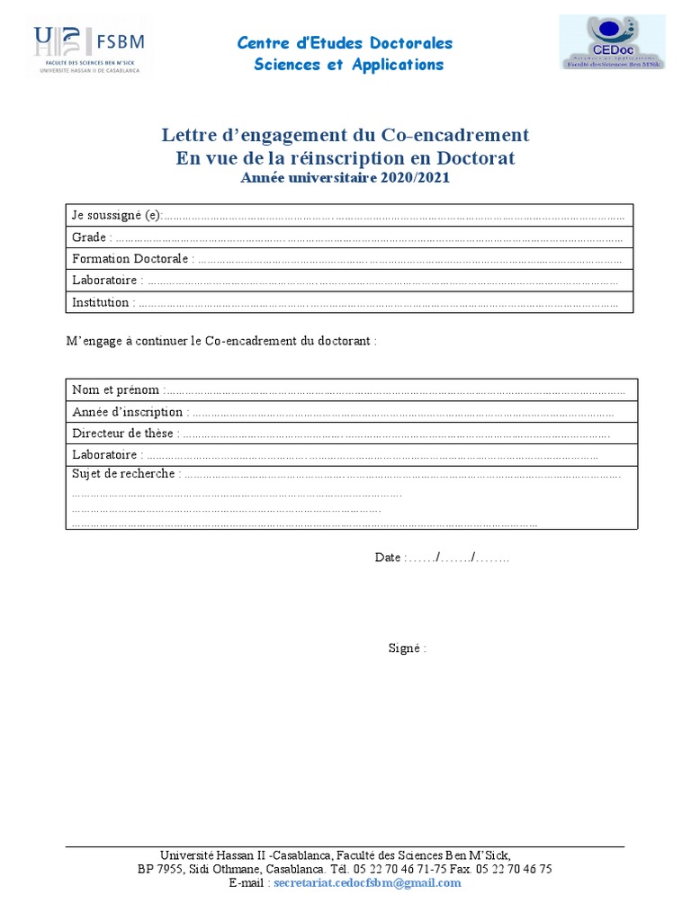 3 Lettre Engagement Co Encadrement2020 | PDF