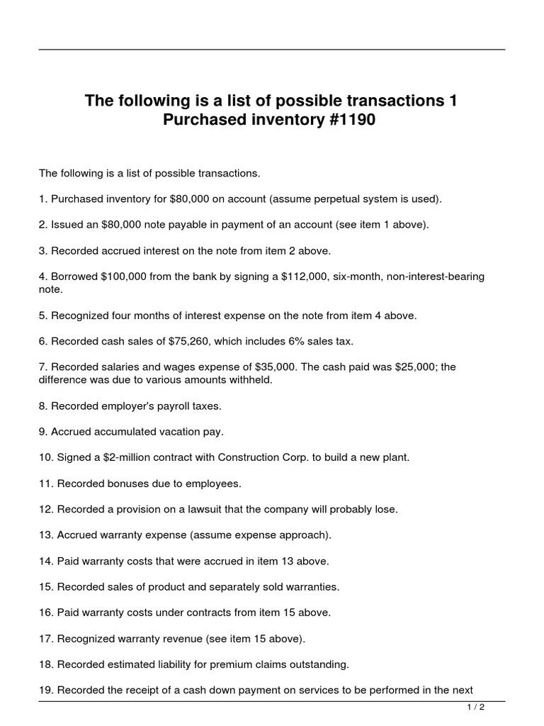Inventory Purchase and Transactions List | PDF | Financial Transaction ...
