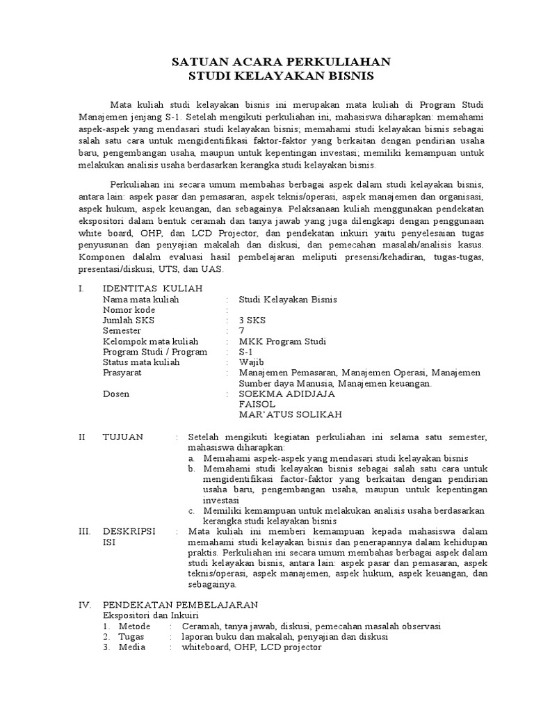 Sap Study Kelayakan Bisnis Fe Unp. | PDF