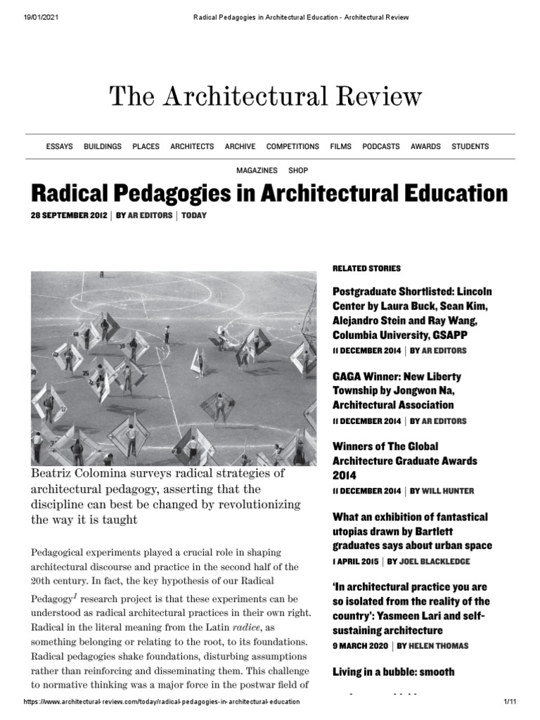 Radical Pedagogies in Architectural Education - Architectural Review ...