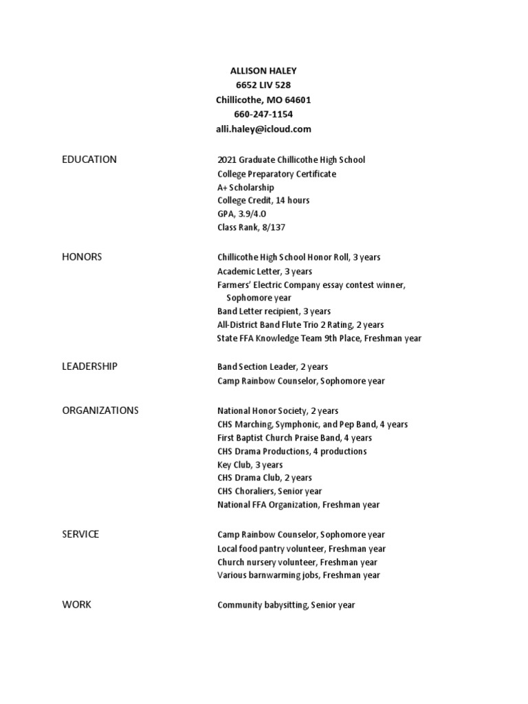 Allison Haley - Academic Resume | PDF