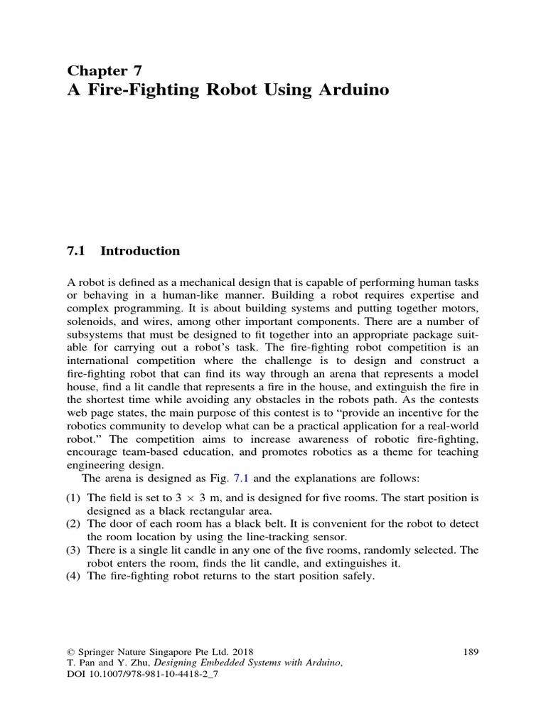 A Fire-Fighting Robot Using Arduino CHP PDF | PDF | Electric Motor ...