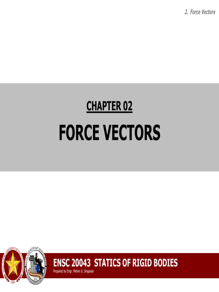 Ensc 20043 Statics Lec2 Ch2 Force Vectors Pdf Euclidean Vector Cartesian Coordinate System