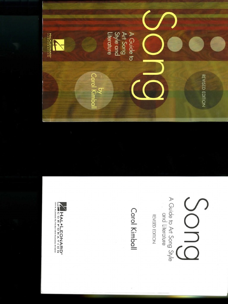 Song A Guide To Art Song Style and Literature by Carol Kimball PDF | PDF