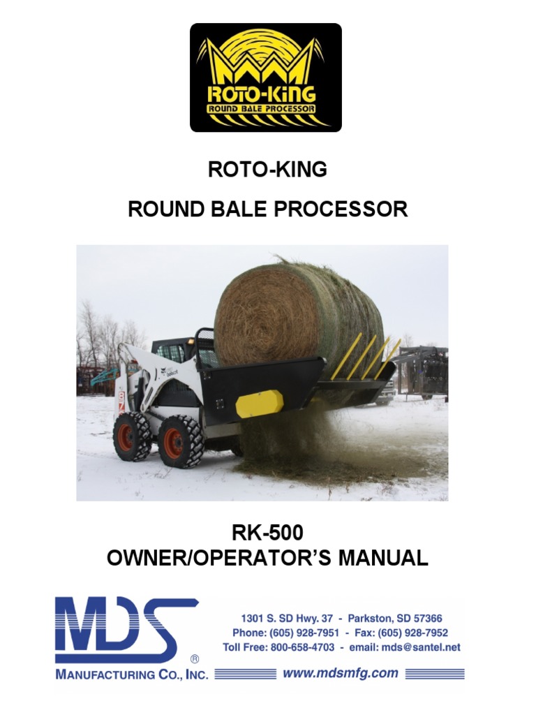 Roto King Bale Processor Manual PDF | PDF | Loader (Equipment) | Safety