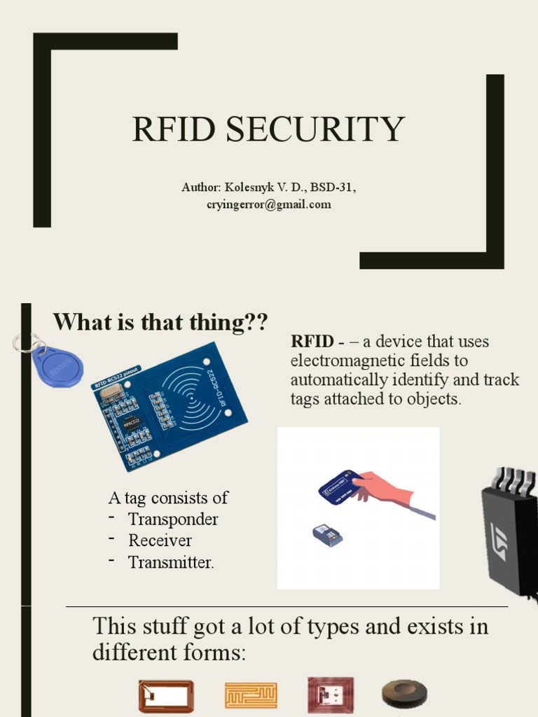 Rfid Security: Author: Kolesnyk V. D., BSD-31 | PDF | Radio Frequency ...