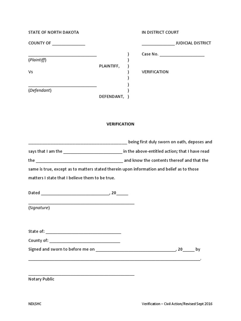 Notarized Verification Form Sample | PDF | Pleading | Notary Public