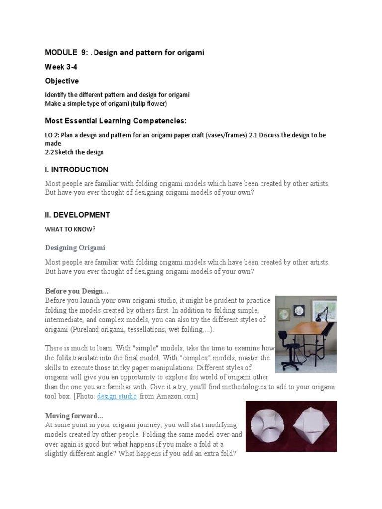 MODULE 9 3 4 Tle | PDF | Origami | Paper Folding