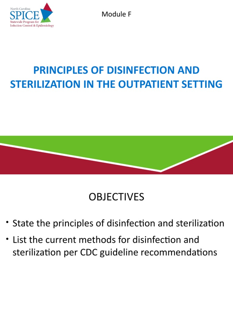 Principles of Disinfection and Sterilization in The Outpatient Setting ...