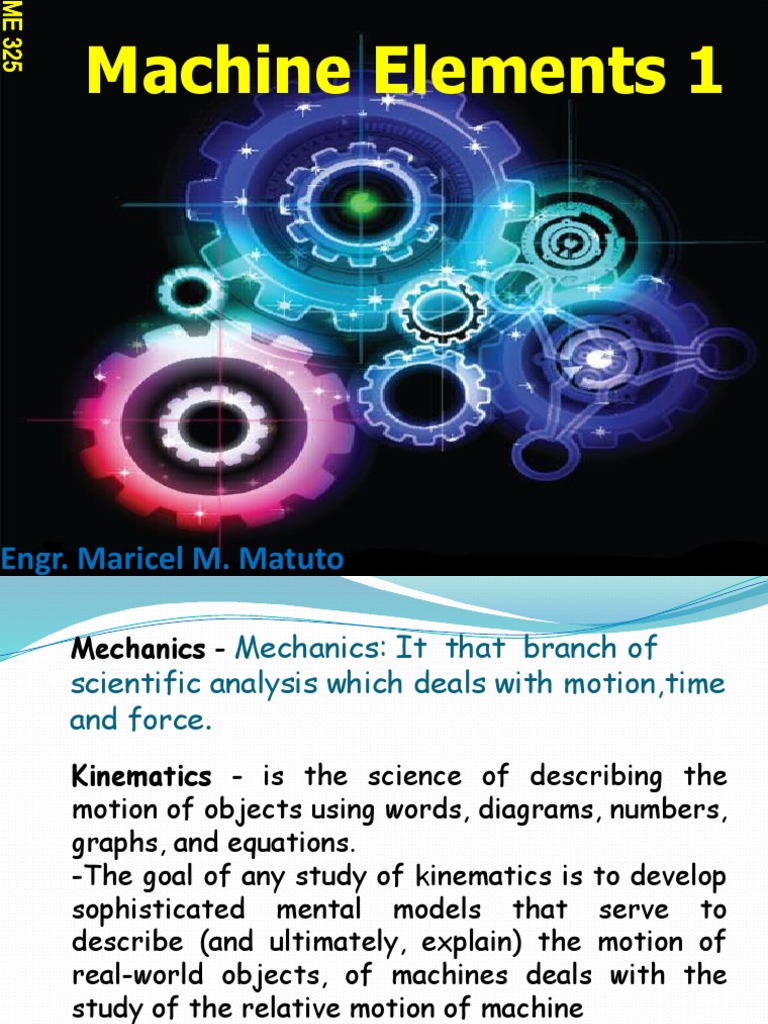 Machine Elements 1: Engr. Maricel M. Matuto | PDF | Euclidean Vector ...