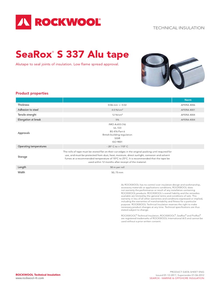 Rti Searox S 337 Alu Tape | PDF | Thermal Insulation | Building Technology
