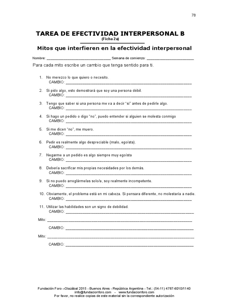 Mitos Efectividad Interpersonal | PDF