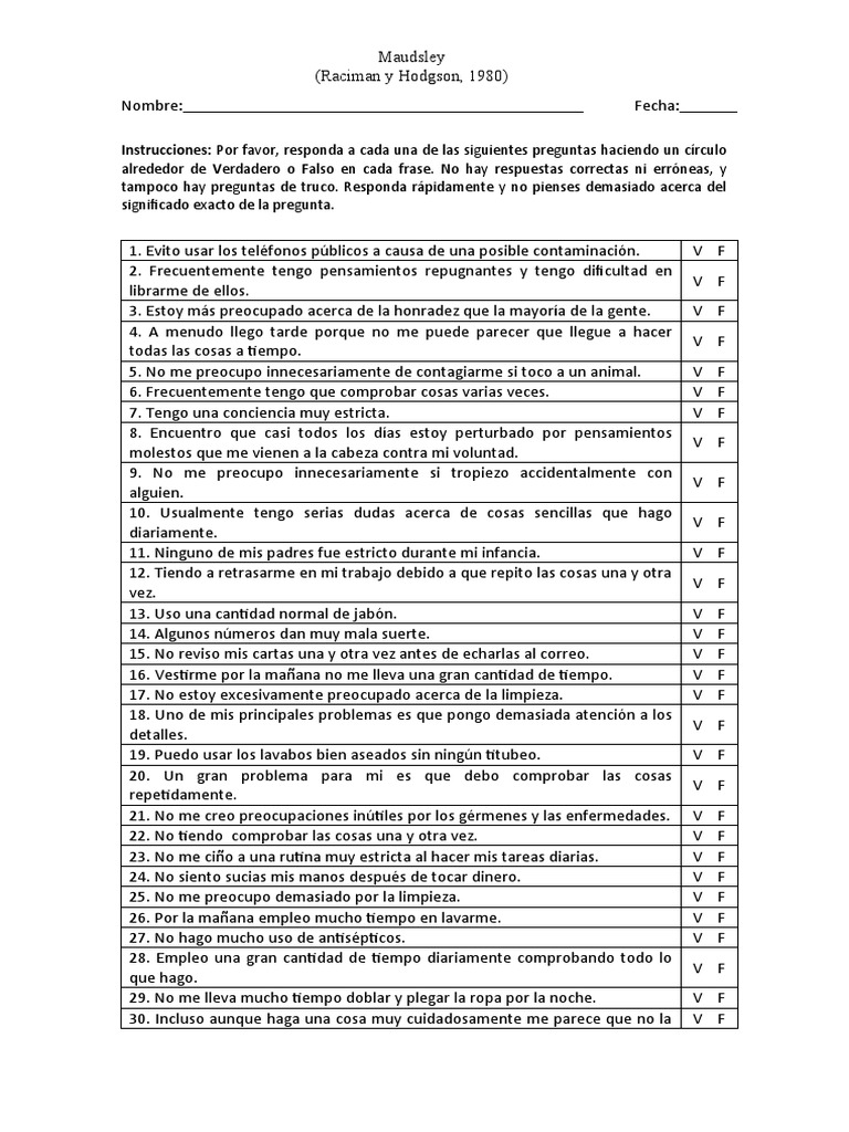 Maudsley - Test | PDF | Violencia