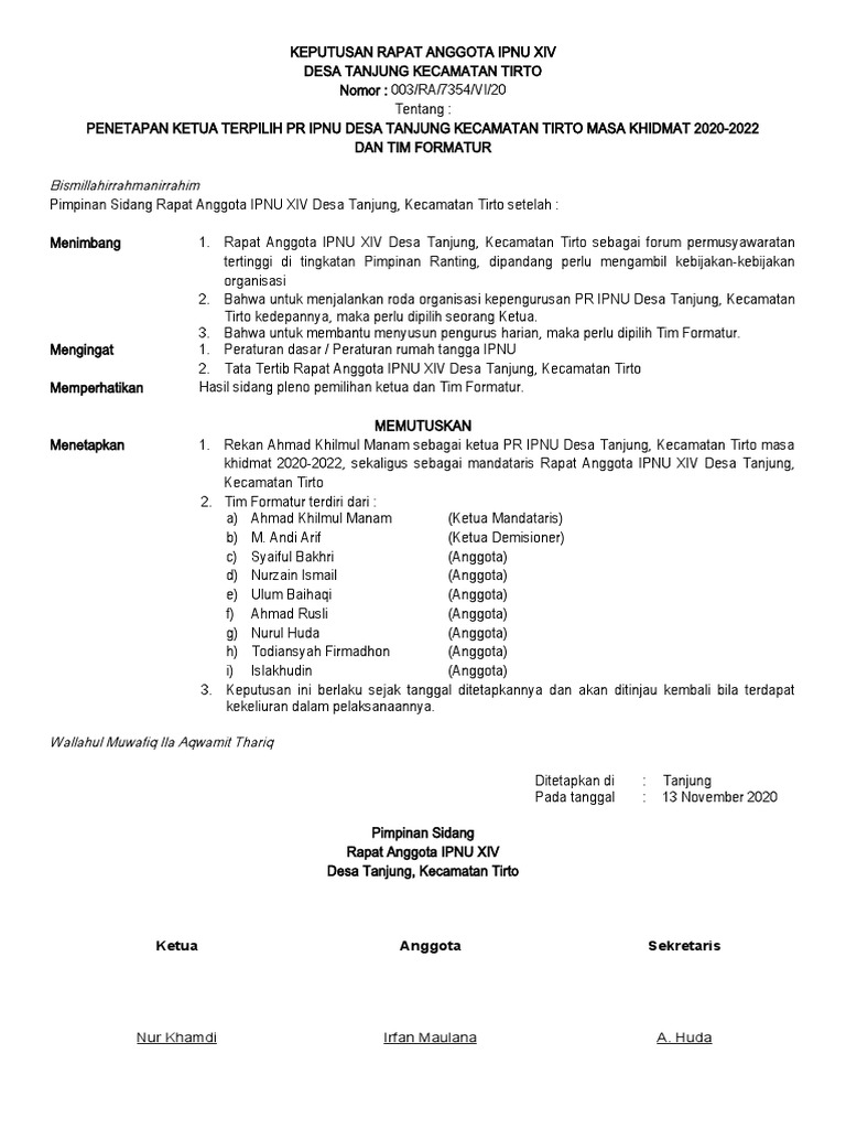 Format Konsideran (Kertas F4) | PDF