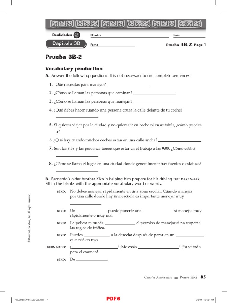3B Pruebw 3B-2 | PDF | Prueba / examen