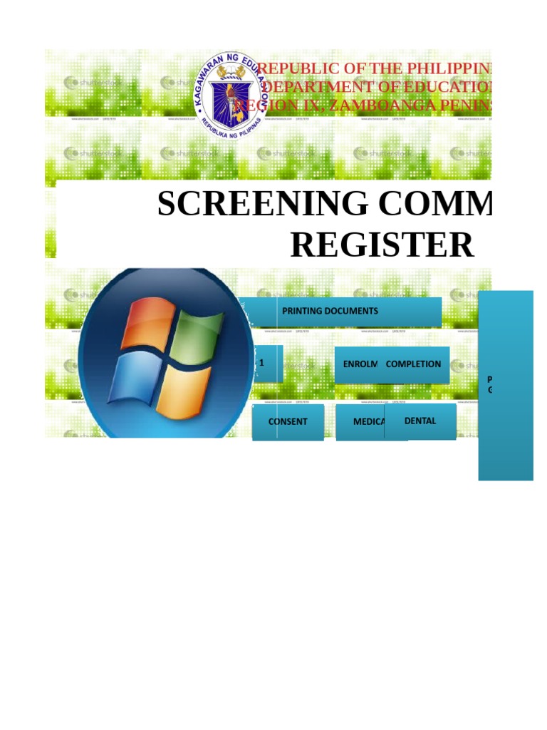 Screening Committee Register: Republic of The Philippines Department of ...