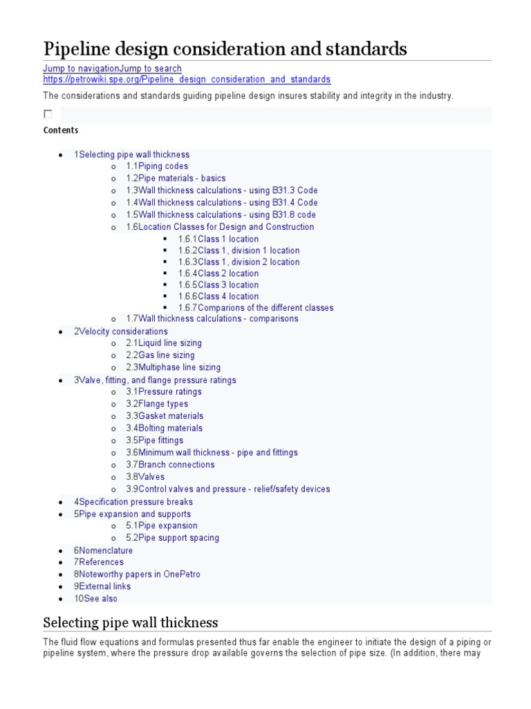 Pipeline Design Consideration and Standards | Download Free PDF | Pipe ...