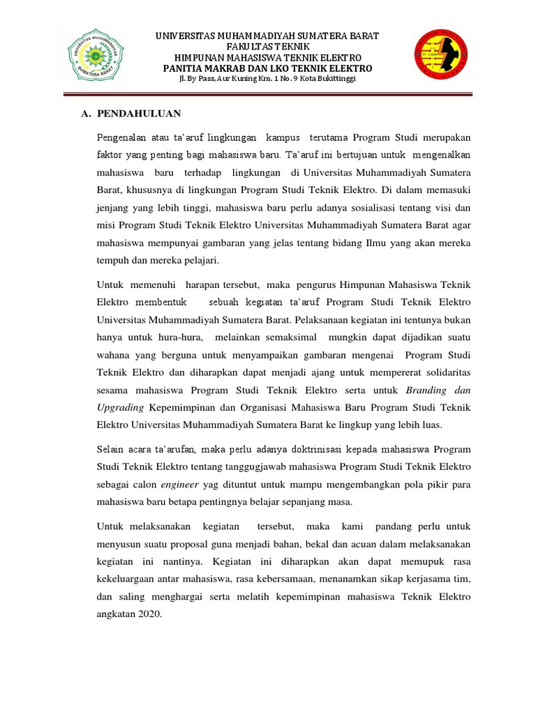 Makrab dan LKO Teknik Elektro UMSB | PDF