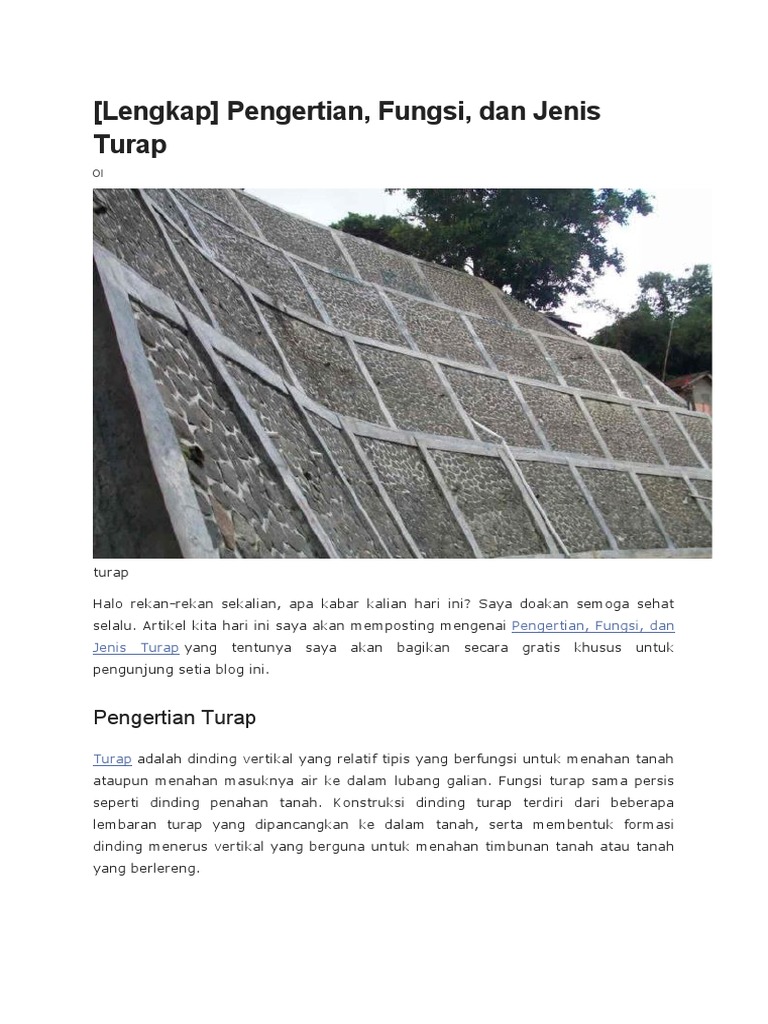 Fungsi Dan Jenis Turap | PDF