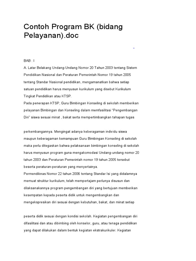 Contoh Program BK | PDF