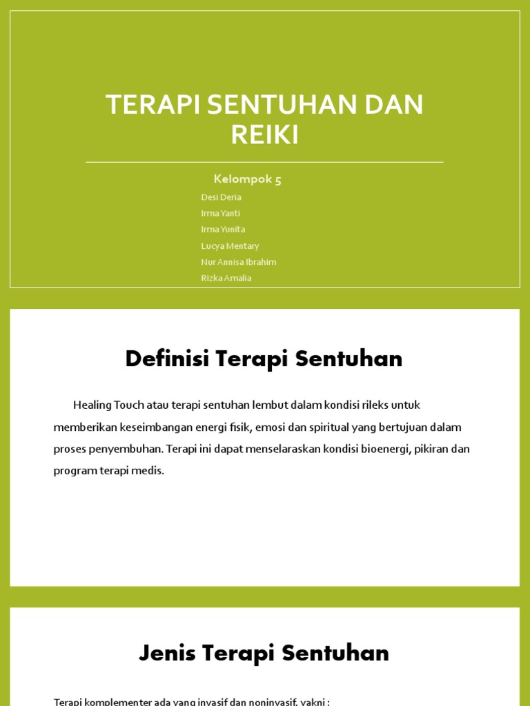 Kel 5, PPT Terapi Sentuhan Dan Reiki | PDF
