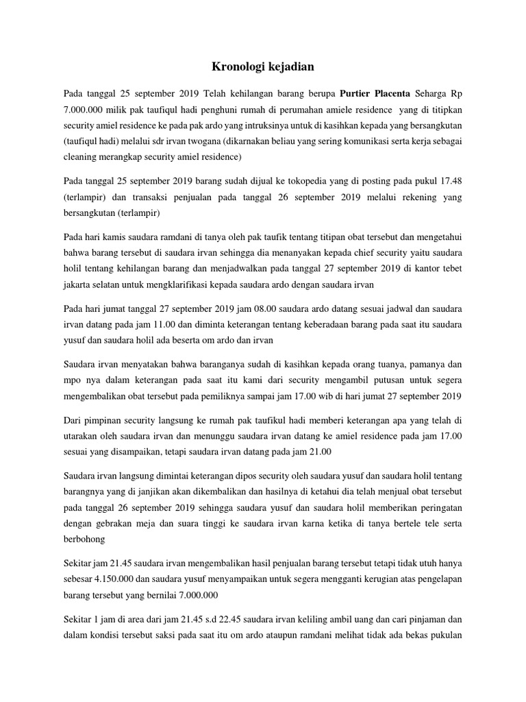 Kronologi Kejadian PDF | PDF
