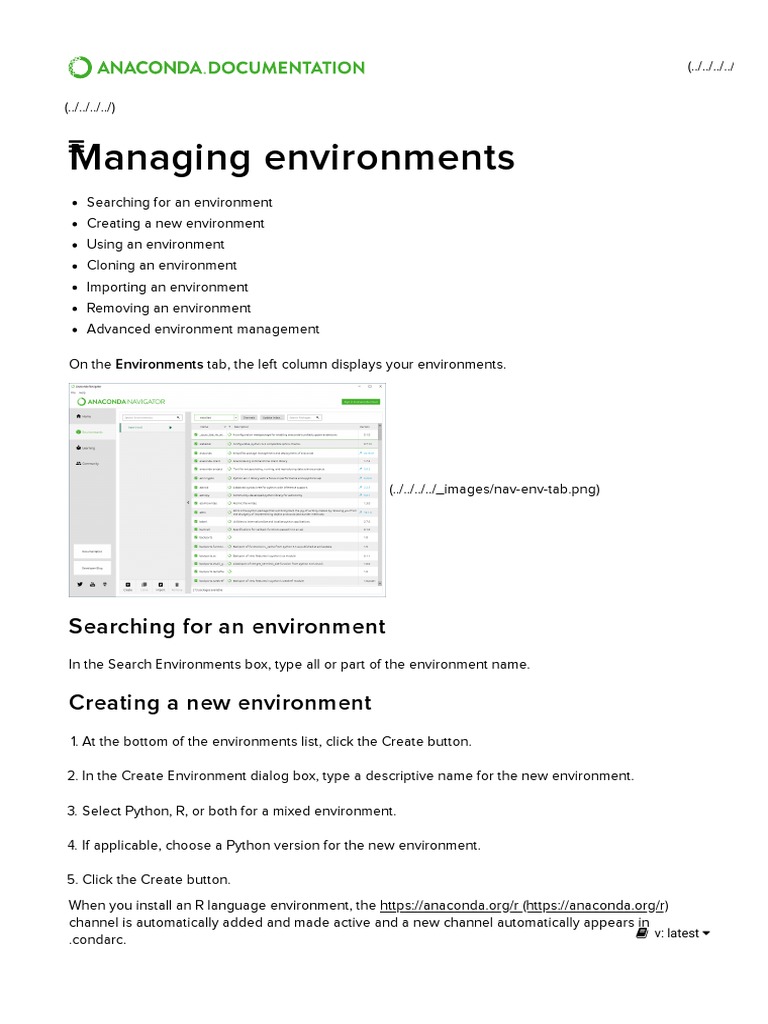 Managing Environments Anaconda Documentation Pdf Computer Architecture Computer Science