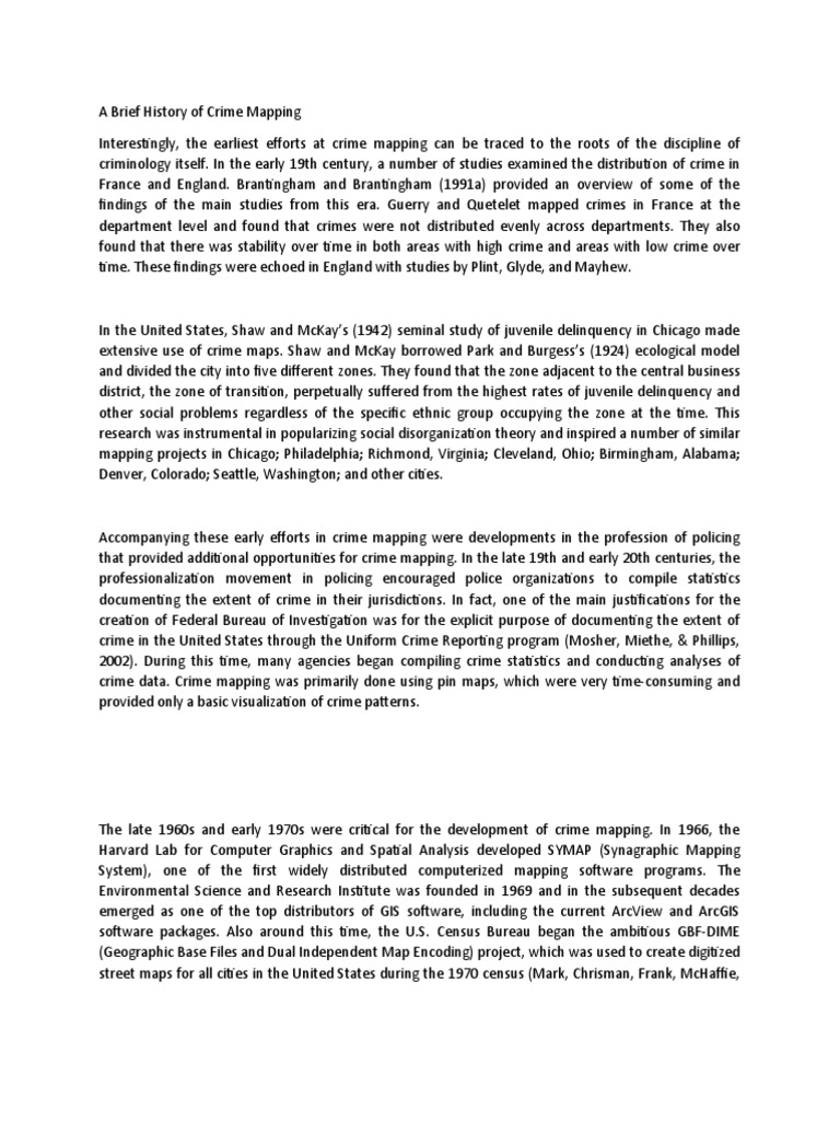 Brief History of Crime Mapping | PDF | Geographic Information System ...