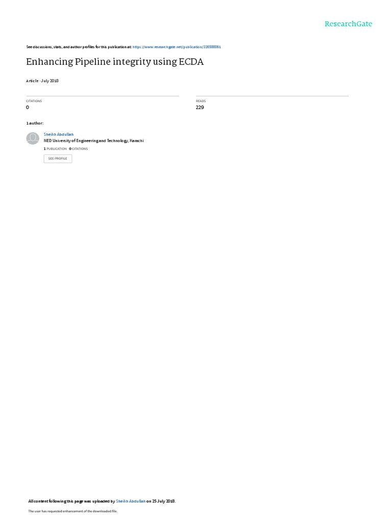 Enhancing Pipeline Integrity Using ECDA: July 2018 | PDF | Materials ...