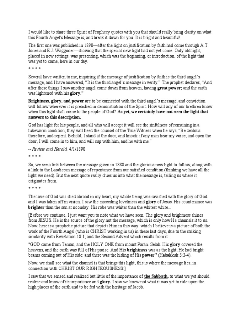 The Glorious Fourth Angel's Message | Download Free PDF | Ten ...