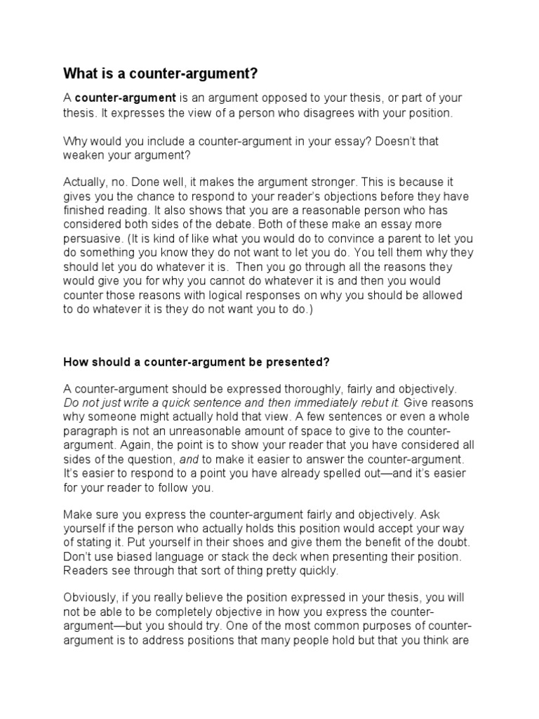 What Is A Counter-Argument? | PDF | Argument | Essays
