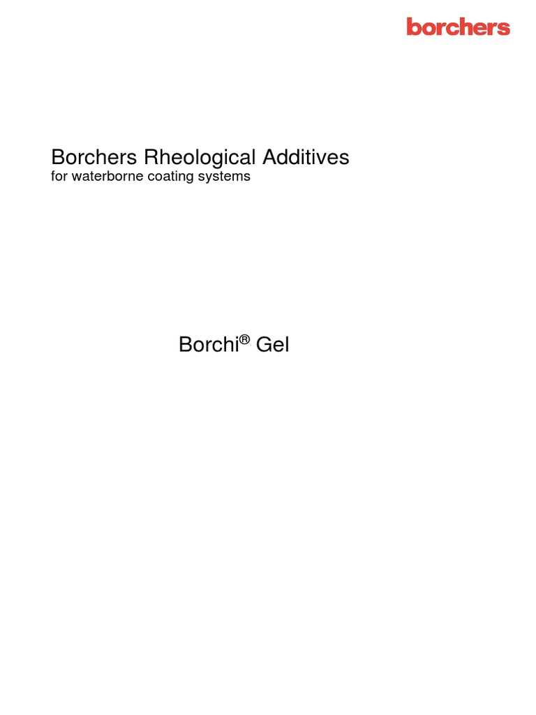 Borchers Rheological Additives: For Waterborne Coating Systems | PDF ...