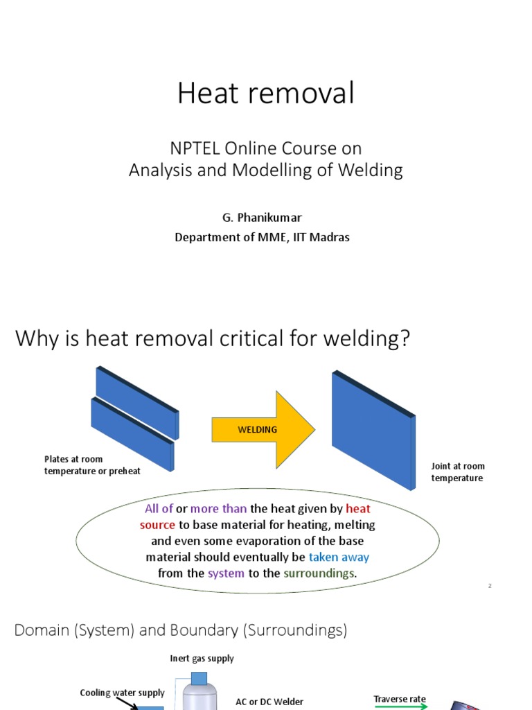 Heat Removal: NPTEL Online Course On Analysis and Modelling of Welding ...