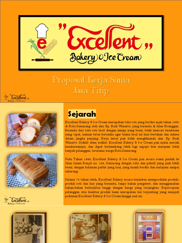 Proposal Jasa Titip Excellent Bakery | PDF