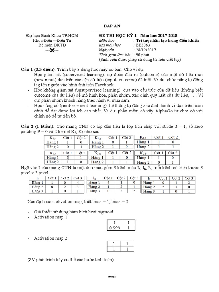 AI - EE3063 - HK171 - Dap An | PDF