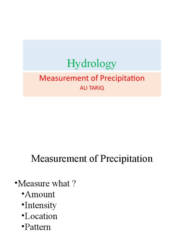 Hydrology: Measurement of Precipitation | PDF | Rain | Precipitation