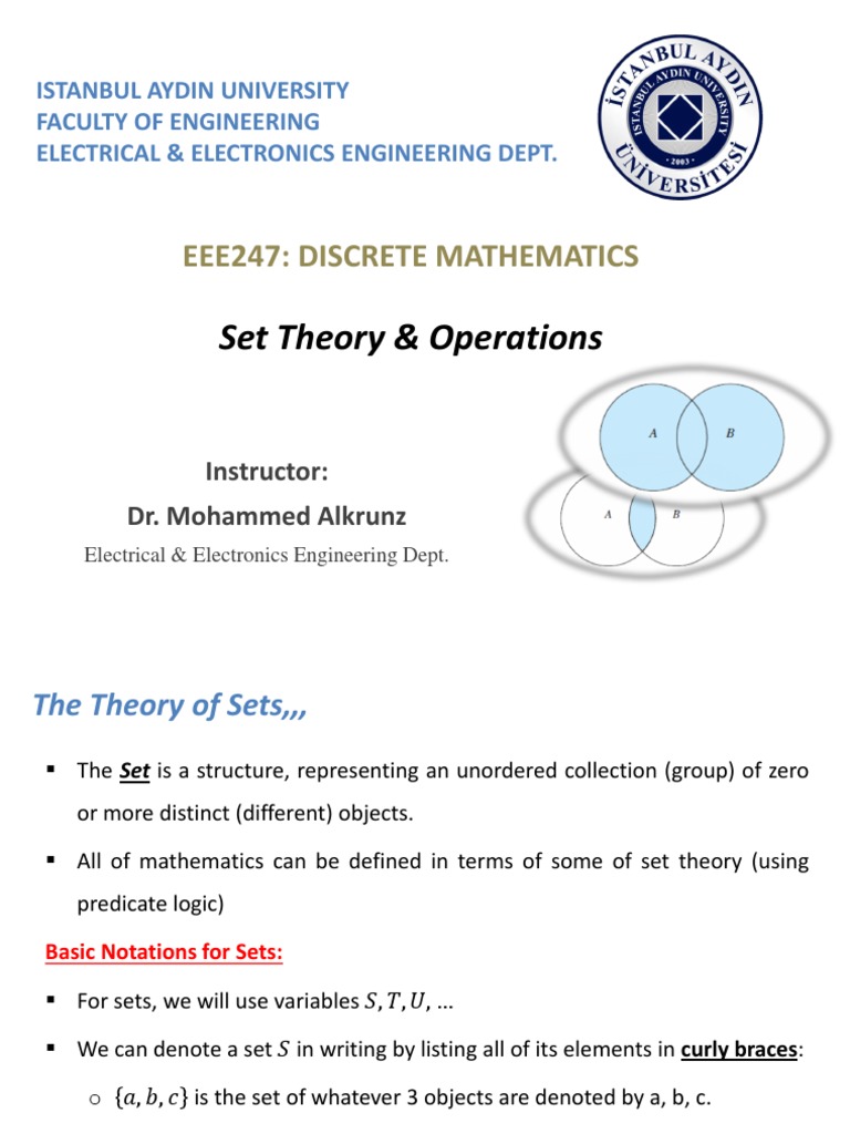 Lecture 5 | PDF | Empty Set | Set (Mathematics)