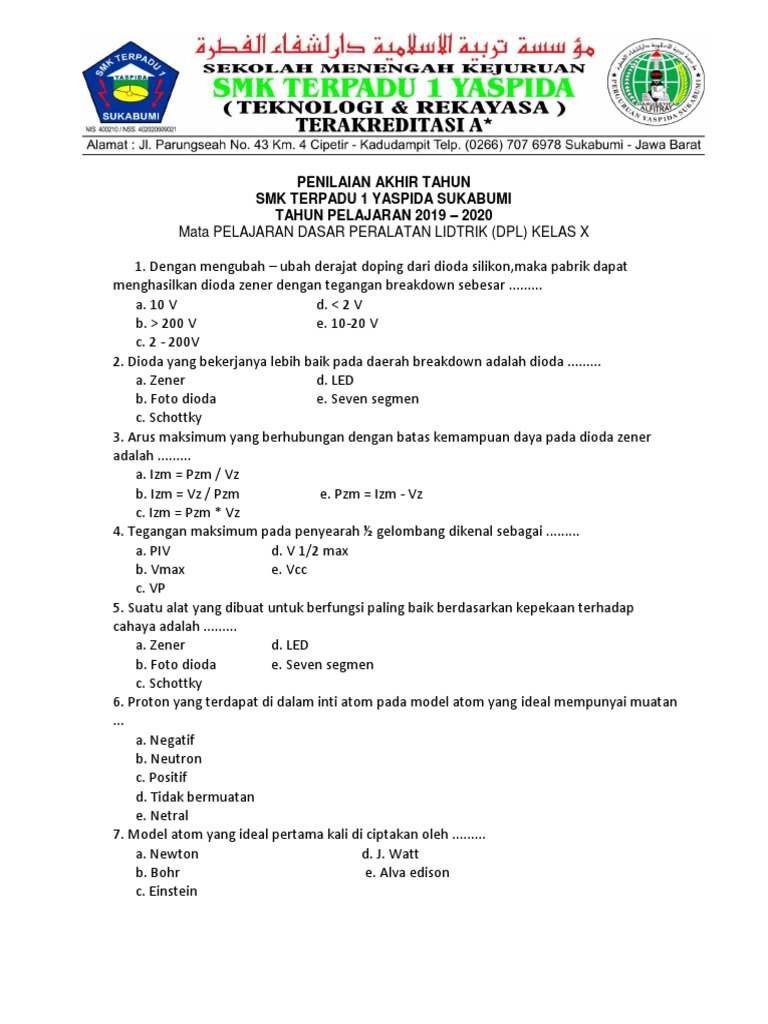 Soal Pat DPL 10 P Wawan | PDF