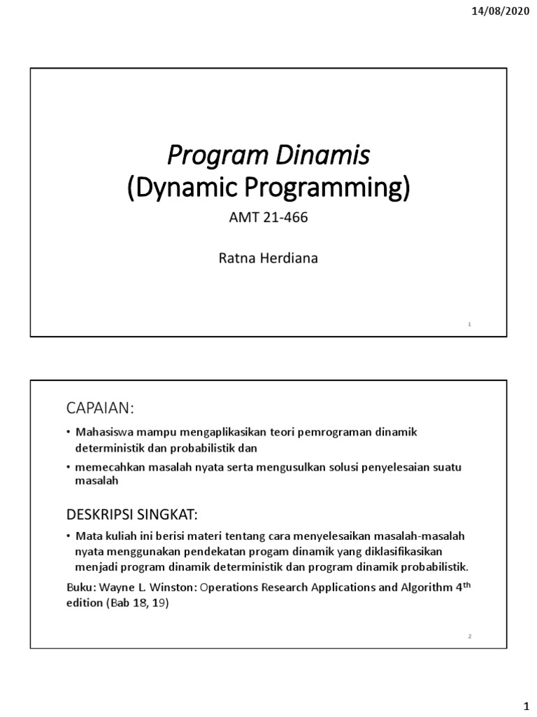 Program Dinamis - 1 | PDF