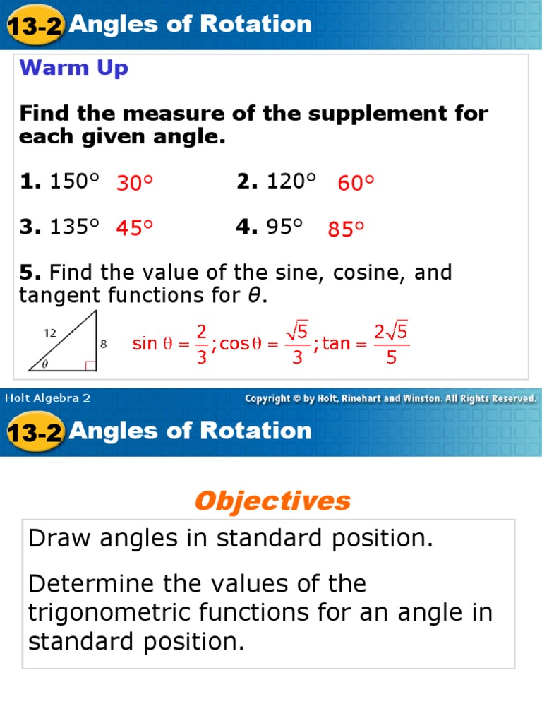13.2 Angles of Rotation | PDF | Physical Quantities | Trigonometric ...
