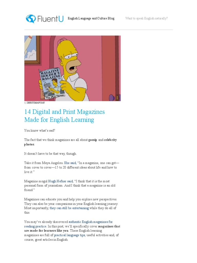 14 Fantastic Print and Online Magazines For English Learners - FluentU ...