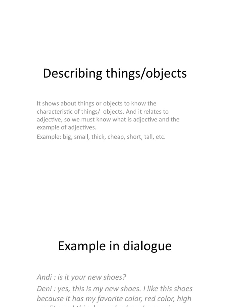 Describing Things Kelas 7 | PDF