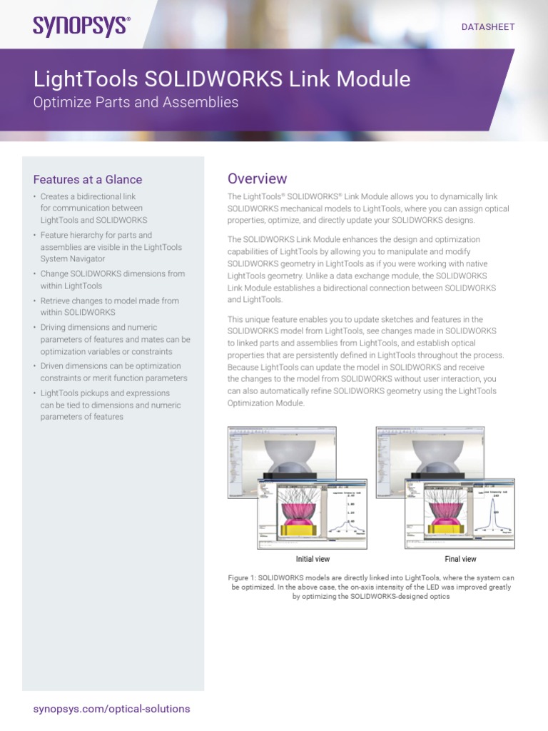 Lighttools Solidworks Link Module: Optimize Parts and Assemblies | PDF | Geometry | Computer Science