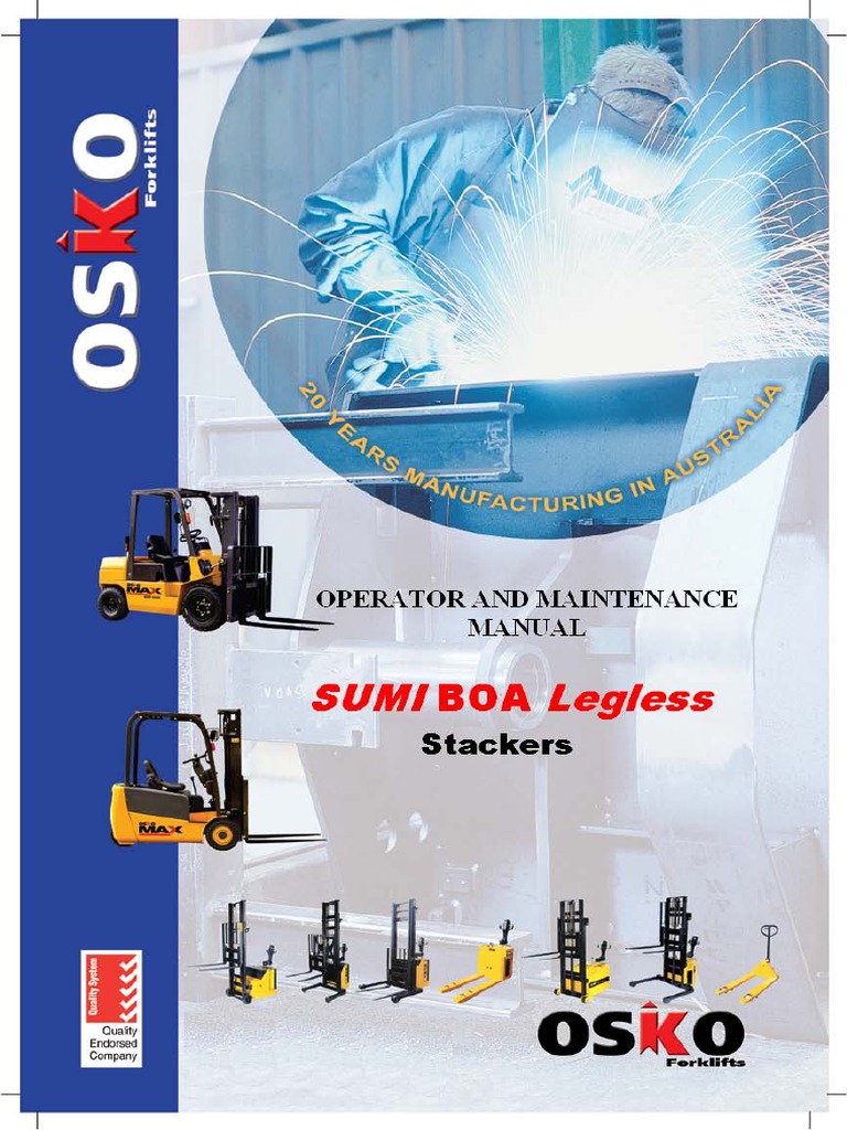 BOA Legless Stacker Operator Manual | PDF | Forklift | Elevator