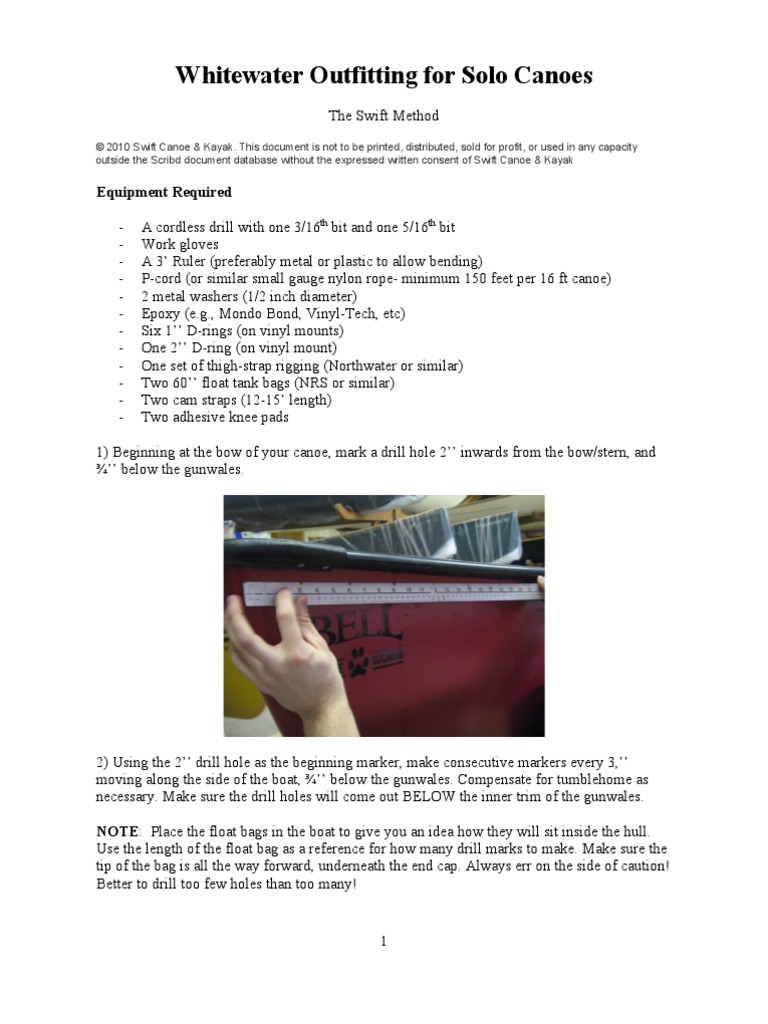 Whitewater Outfitting For Canoes - The Swift Method | PDF | Canoe | Drill