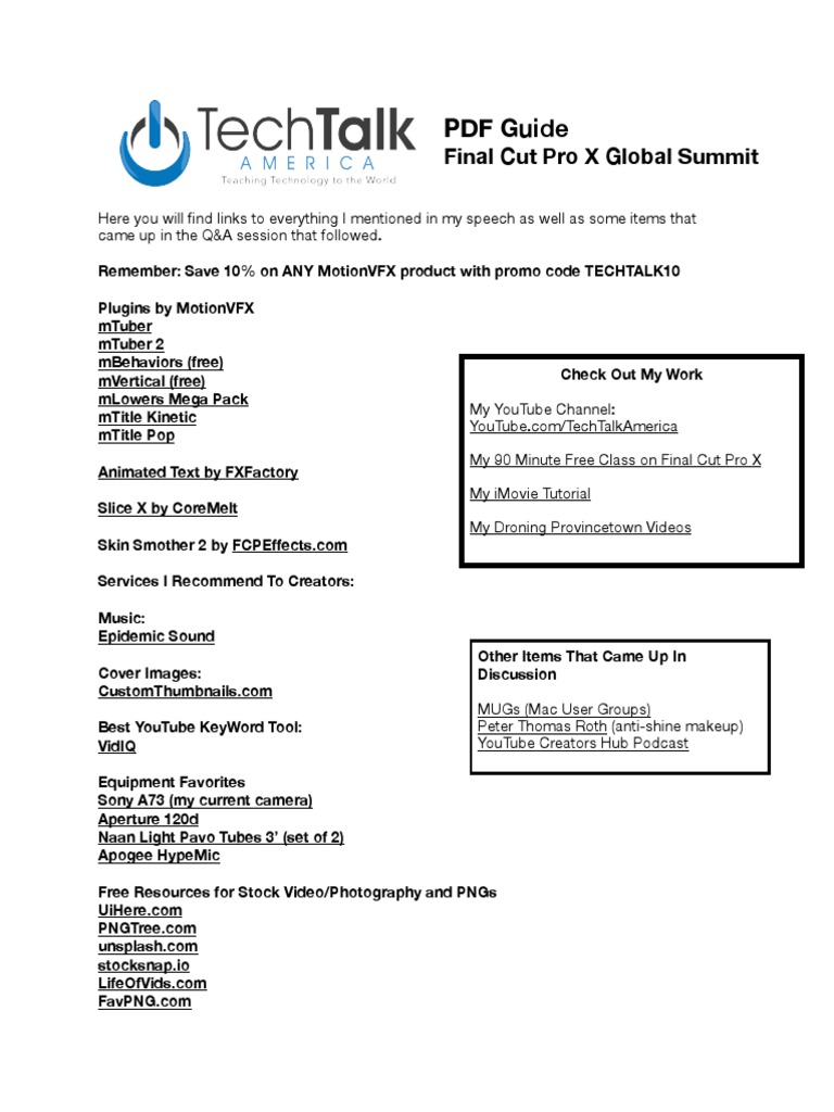 FCPX Presentation Notes PDF | PDF | Multimedia | Software