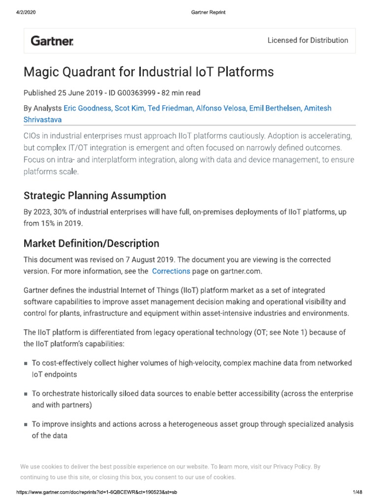 Gartner Report IIOT | PDF