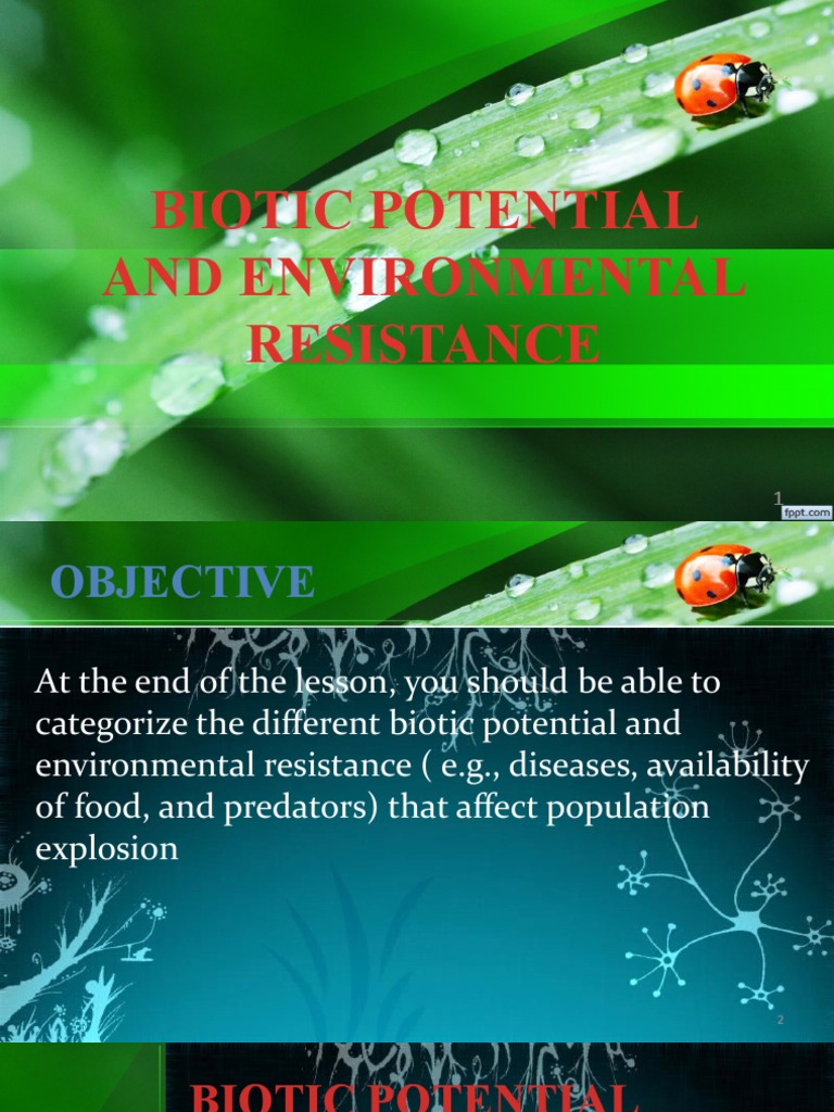 Biotic Potential and Environmental Resistance | PDF | Predation | Resource